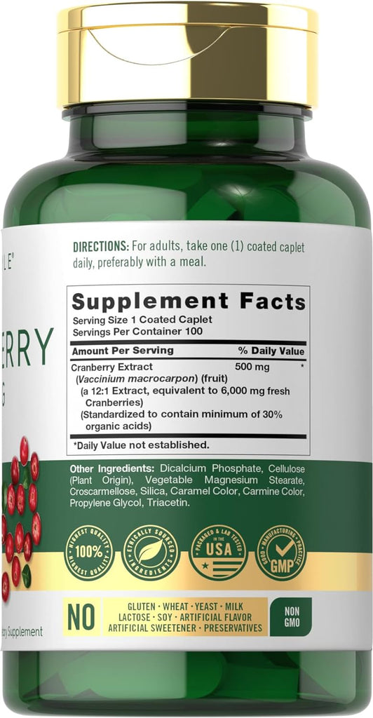 Cranberry 500mg | 100 Caplets – Carlyle Nutritionals