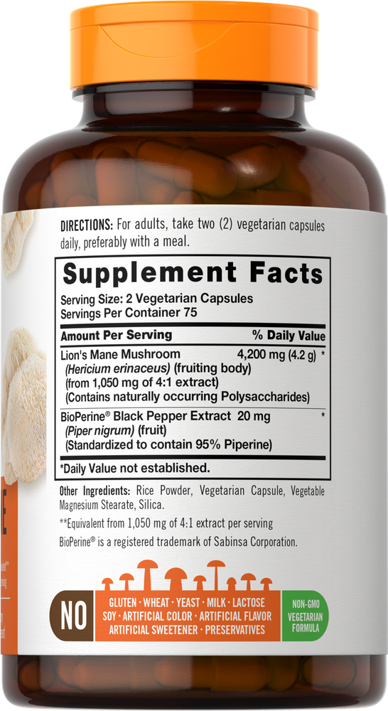 Lions Mane 4200mg per serving | 150 Capsules – Carlyle Nutritionals