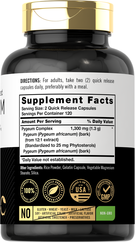 Pygeum Standardized 1300mg | 240 Capsules – Carlyle Nutritionals